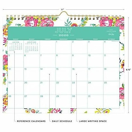Wall Calendar DD Peyton White 11x8.75 AY26 27 Monthly Safety Wirebound ...