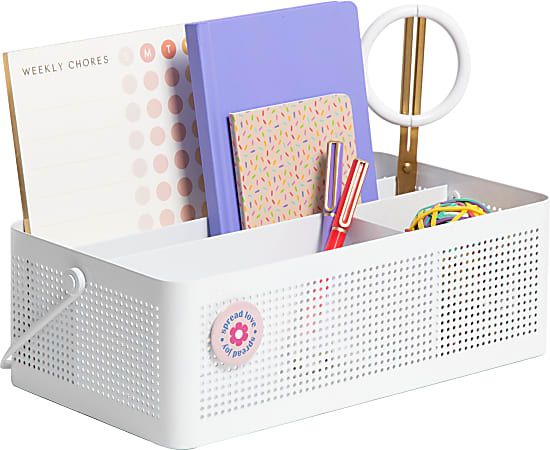 U Brands Modern Perforated Metal Desk Caddy 3 1516 H x 12 516 W x 6 ...