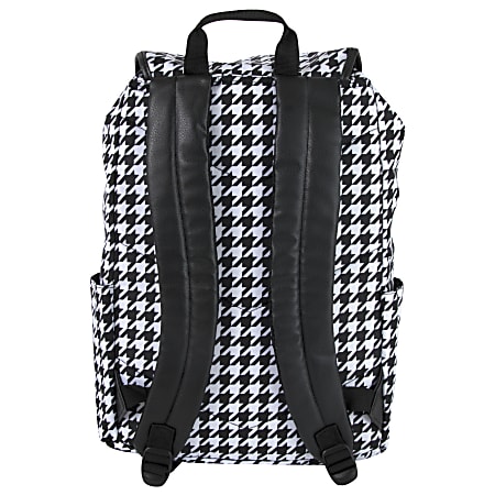 Jessica Simpson Drawstring Travel Backpack With 15 Laptop Pocket Houndstooth - Office Depot