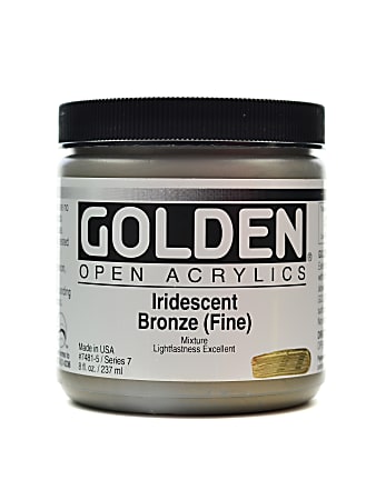 Golden OPEN Acrylic Paint 8 Oz Jar Iridescent Bronze Fine - ODP ...