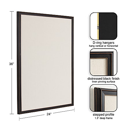 Kate and Laurel Oakhurst Non Magnetic Rectangle Pinboard Fabric 24 x 36 ...