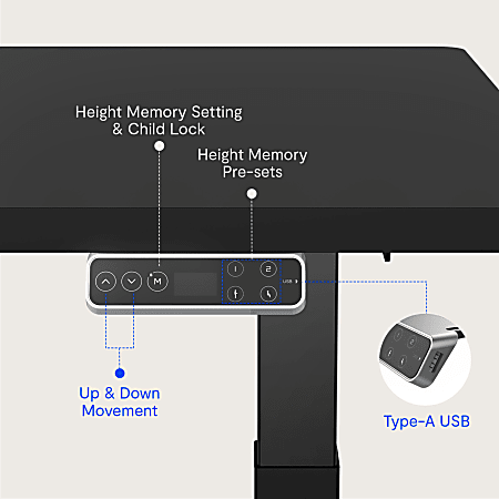 FlexiSpot E7L 76 W L Shaped Electric Height Adjustable Standing Desk Black - Office Depot