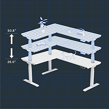 FlexiSpot E7L 76 W L Shaped Electric Height Adjustable Standing Desk ...