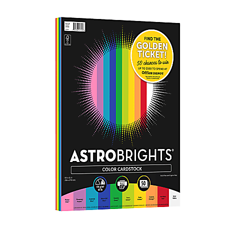 Astrobrights Color Card Stock Letter Size 65 Lb Assorted Colors 50 ...