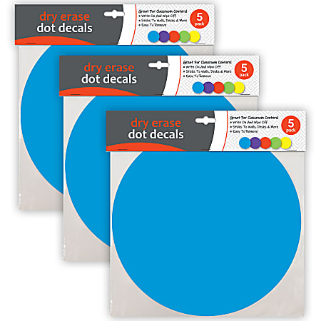 C Line Dry Erase Dot Decals 11 x 11 Assorted Colors 5 Decals Per Pack ...
