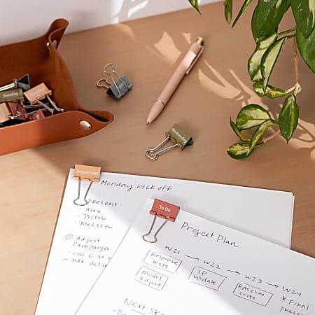 U Brands Task at Hand Binder Clips 25mm Set In Stone Set Of 10 Clips ...