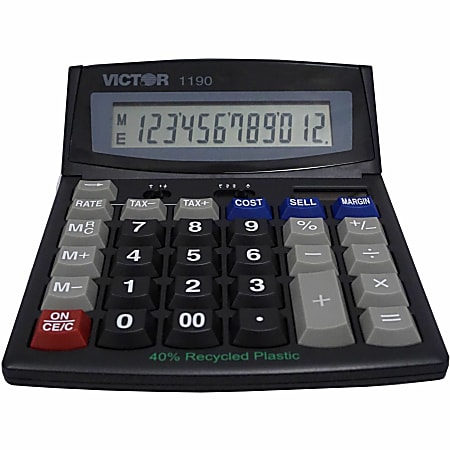 Victor 1190 Desktop Display Calculator Black - ODP Business Solutions