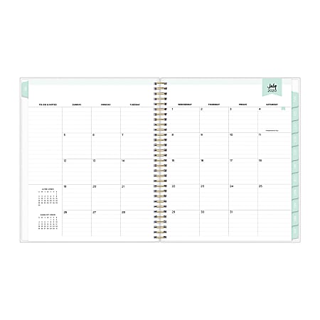 Blue Sky Day Designer DailyMonthly Planner 8 x 10 Black Stripe July ...