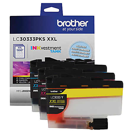 Brother LC3033 INKvestment Cyan Magenta Yellow Super High Yield Ink ...