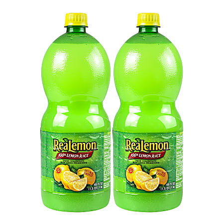 ReaLemon 100percent Lemon Juice 48 Oz Pack Of 2 Bottles - Office Depot