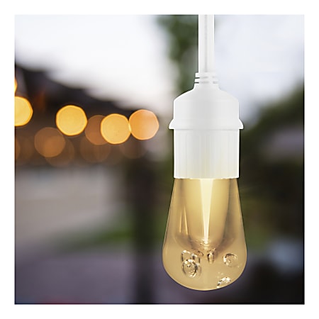 Enbrighten Vintage LED Caf Lights 12 IndoorOutdoor White CordWhite ...