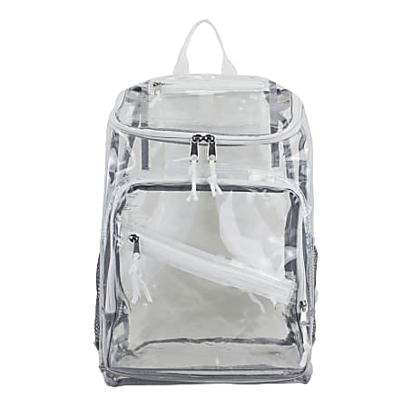 Eastport PVC Deluxe Top Loader Backpack ClearWhite - Office Depot
