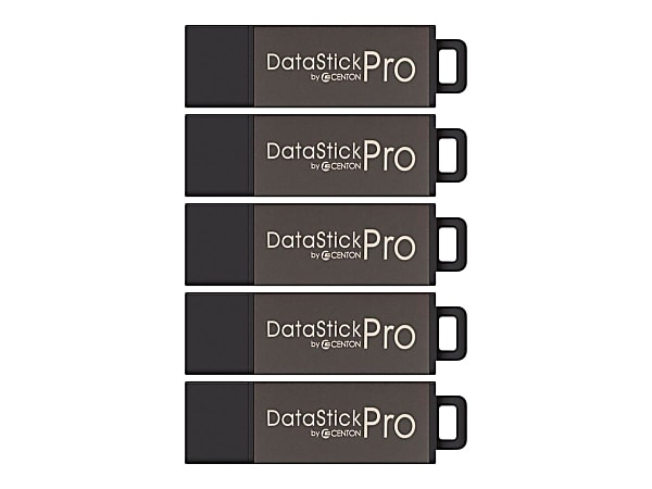 Centon DataStick Pro USB Flash Drives USB 2.0 32GB Gray Pack Of 5 S1 ...