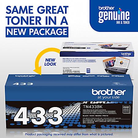 Brother TN 433 Black High Yield Toner Cartridge TN 433BK - Office Depot
