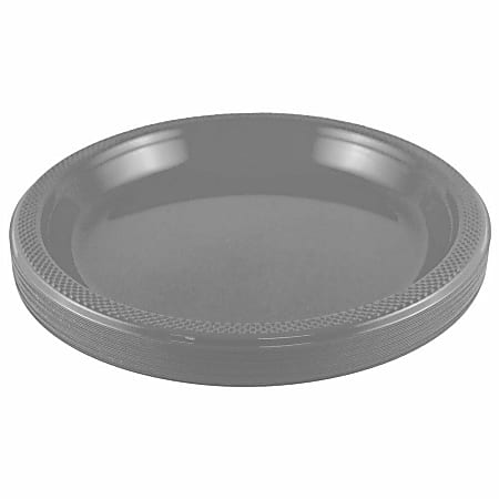 JAM PAPER Round Plastic Party Plates Large 10 14 inch Silver 20Pack ...