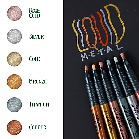 Crayola Signature Liquid Metal Craft Markers Assorted Colors Pack Of 6 ...