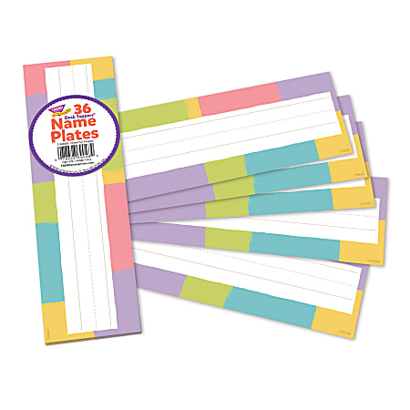 Trend Desk Toppers Name Plates 2 78 x 9 12 Cheerful Stripes 36 Plates ...