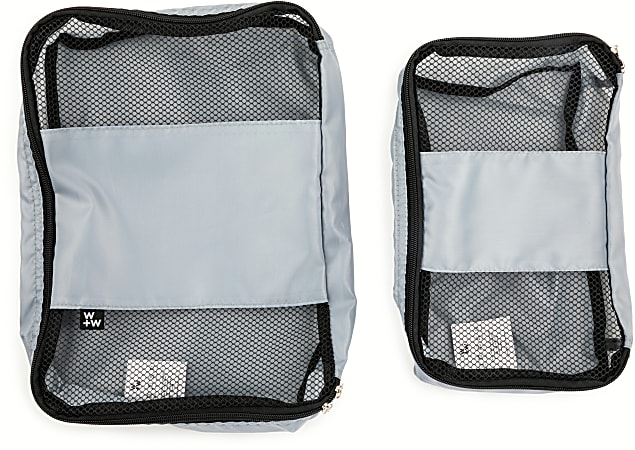 W W Polyester Packing Cubes 14 58 H x 9 78 W x 2 12 D Gray Pack Of 2 ...