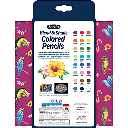 Crayola Blend Shade Colored Pencils Assorted Colors Pack Of 24 - Office ...