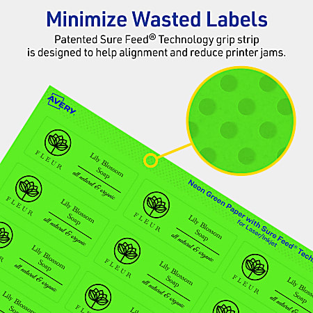 Avery Printable Labels With Sure Feed Technology 94221 NGP80 Rectangle ...