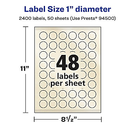 Avery Pearlized Permanent Labels With Sure Feed 94500 PIP50 Round 1 ...