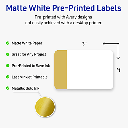 Avery Print To The Edge Labels Sure Feed S00 DJK PRWMP10 2 x 3 Matte ...