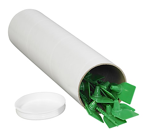 Partners Brand White Mailing Tubes With Plastic Endcaps 3 x 15 ...
