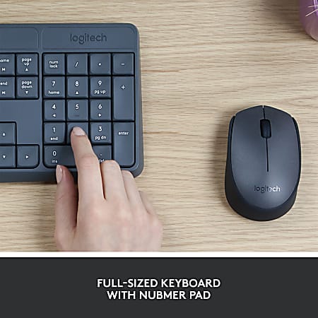 Logitech MK235 Wireless Straight Full Size Keyboard Ambidextrous ...