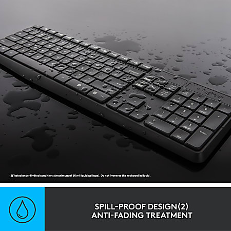 Logitech MK235 Wireless Straight Full Size Keyboard Ambidextrous ...