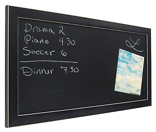 DesignOvations Wyeth Magnetic Framed Chalkboard 13 x 26 Black Black ...