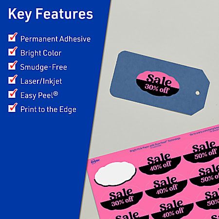 Avery Print To The Edge Labels With Sure Feed Technology And Easy Peel ...