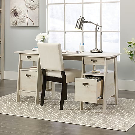 Sauder Trestle 59 W Executive Computer Desk Chalked Chestnut - Office Depot