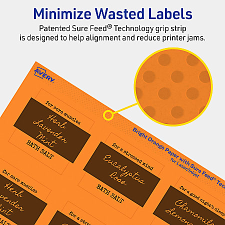 Avery Print To The Edge Labels With Sure Feed Technology And Easy Peel ...