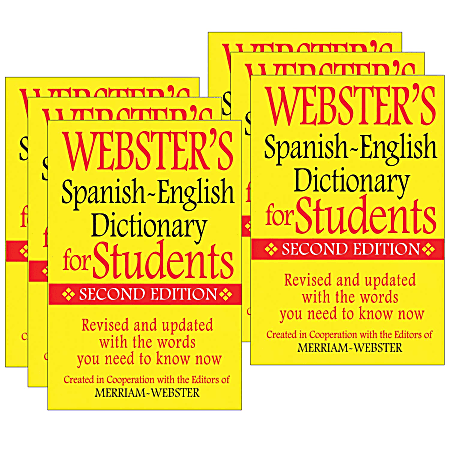 Websters Spanish English Dictionaries For Students 2nd Edition Pack Of ...