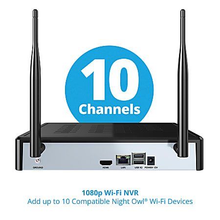 Night Owl 8 Channel 1080p Wi Fi NVR With 1TB Hard Drive And 8 Wi Fi IP ...