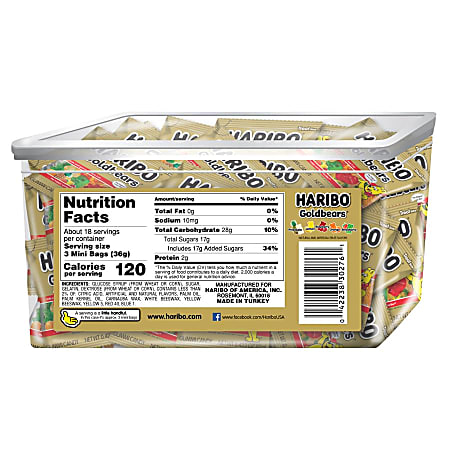 HARIBO Gold Bears 22.8 Oz Tub Of 54 Packs - Office Depot
