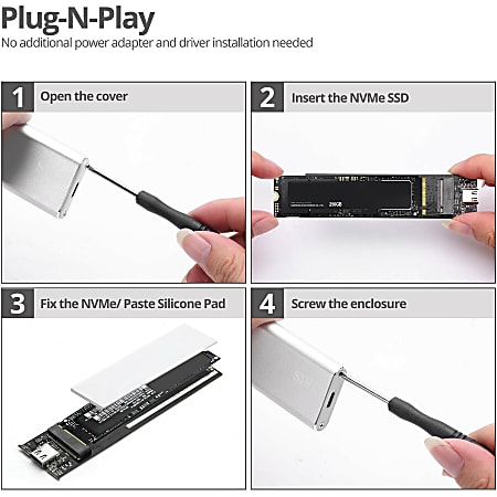 SIIG Drive Enclosure USB 3.1 Type C Host Interface UASP Support ...