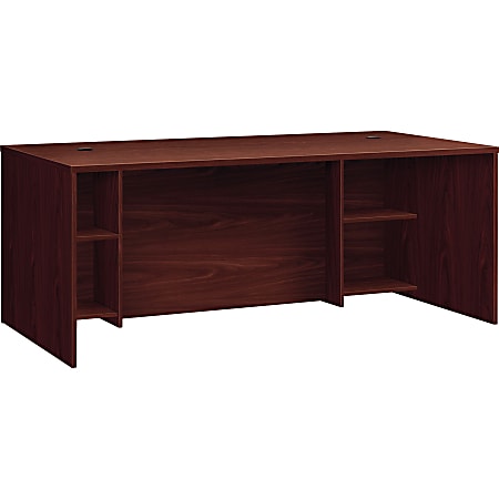 HON Foundation Laminate Breakfront Desk Shell Mahogany - Office Depot