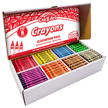 Cra Z Art Crayons Classroom Pack 8 Colors 800ct - Office Depot