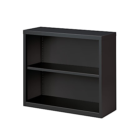 Hirsh 30 H 2 Shelf Metal Bookcase Charcoal - Office Depot