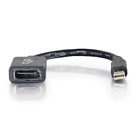 C2G Mini DisplayPort to DisplayPort Adapter 6in Mini DP t DVI Converter ...