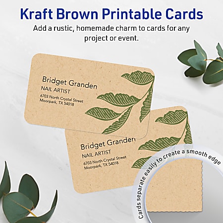 Avery Printable Rounded Corner Business Cards With Sure Feed Technology ...