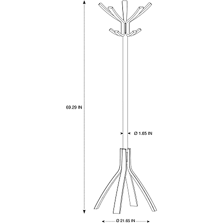 Alba Coat Stand 71 Beech - Office Depot