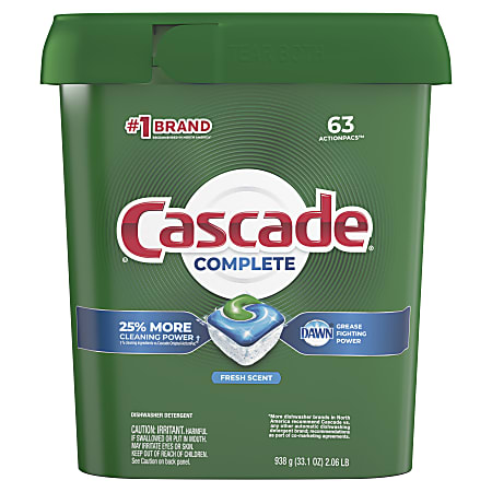 Cascade Complete ActionPacs Dishwasher Detergent Pods Fresh Scent Pack ...