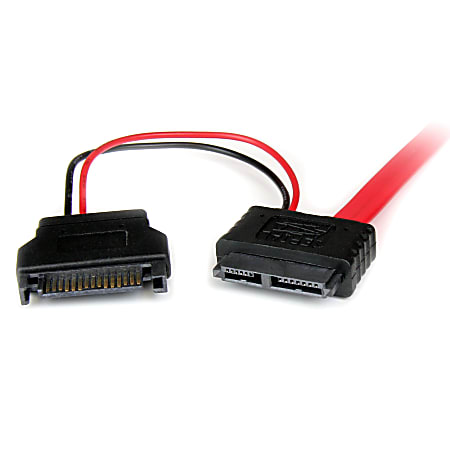 StarTech.com 0.5m Slimline SATA Female to SATA with SATA Power Cable ...