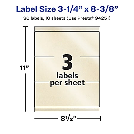 Avery Pearlized Permanent Labels With Sure Feed 94251 PIP10 Rectangle 3 ...