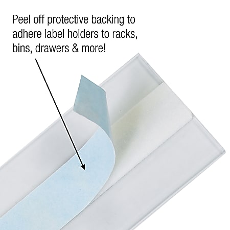 HOL DEX Self Adhesive Plastic Label Holders 34 x 6 Clear Pack Of 12 ...