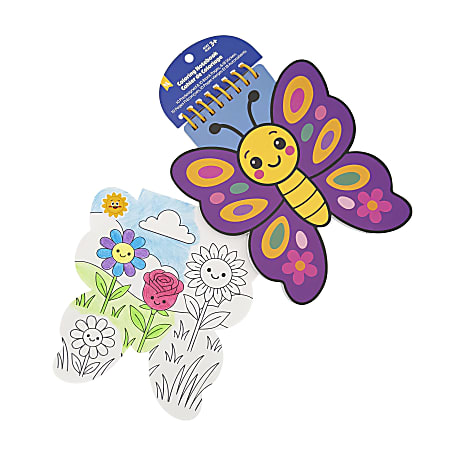 Little Yellow Bicycle Butterfly Shaped NotebookColoring Book - Office Depot