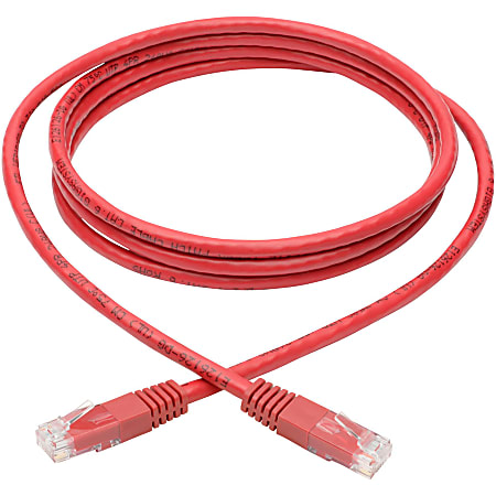Tripp Lite Cat6 Cat5e Gigabit Molded Patch Cable RJ45 MM 550MHz Red 6ft ...