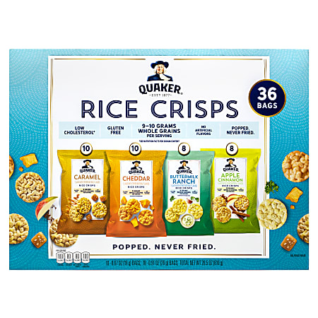 Quaker Rice Crisps Variety Pack Pack Of 36 - Office Depot